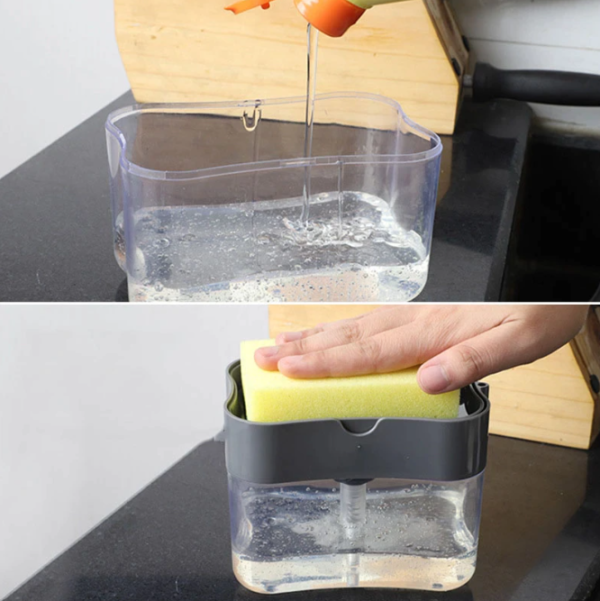 2 In 1 Scrubbing Liquid Soap Dispenser Liquid Dispenser Kitchen ...
